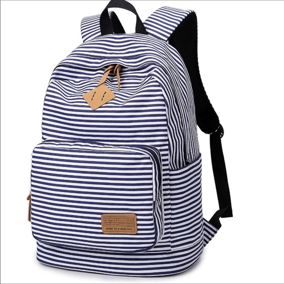 Bags | Stripe Backpack | Poshmark
